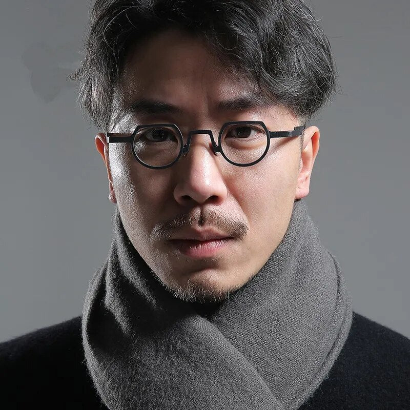 Vintage Round Pure Titanium Eyeglasses Frames Men Women Optical Glasse