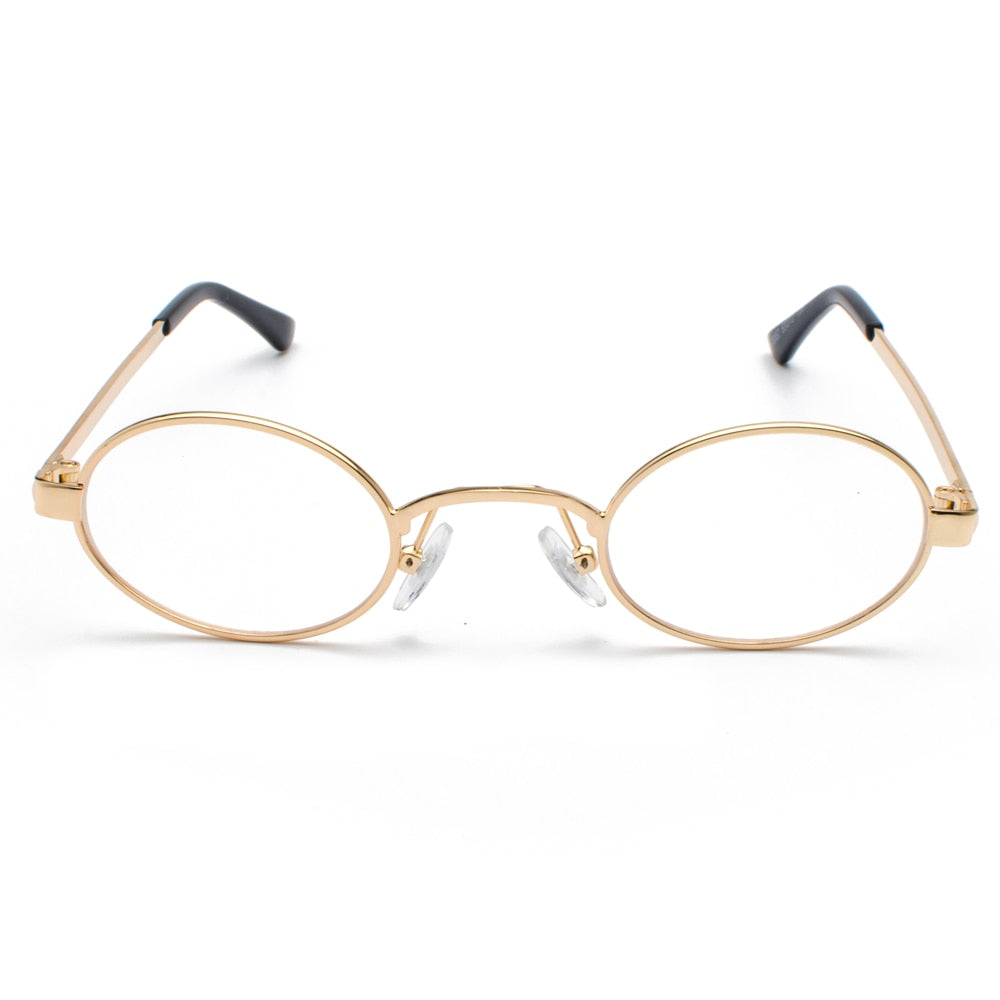 Kachawoo Vintage Eyeglasses Men Tiny Oval Metal Retro Glasses Frame Wo