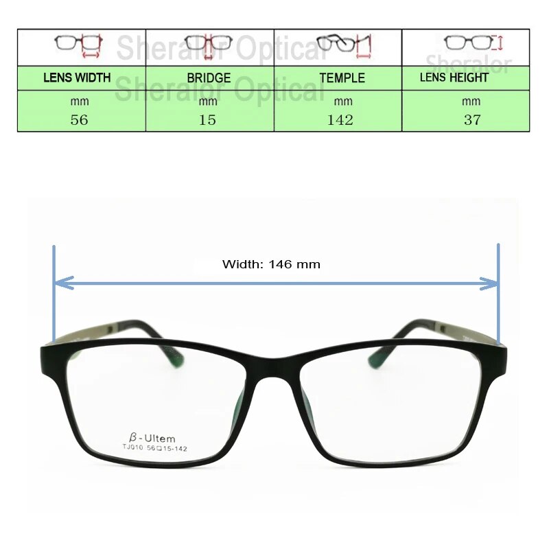 ULTEM rectangle optical myopia Hyperopia eyeglasses frame with megnati ...