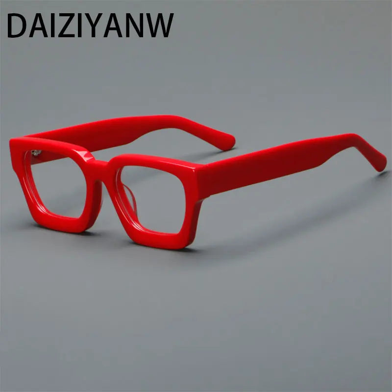 Acetate Optical Spectacle Frame Women Square Glasses Frame Men Wide Le ...