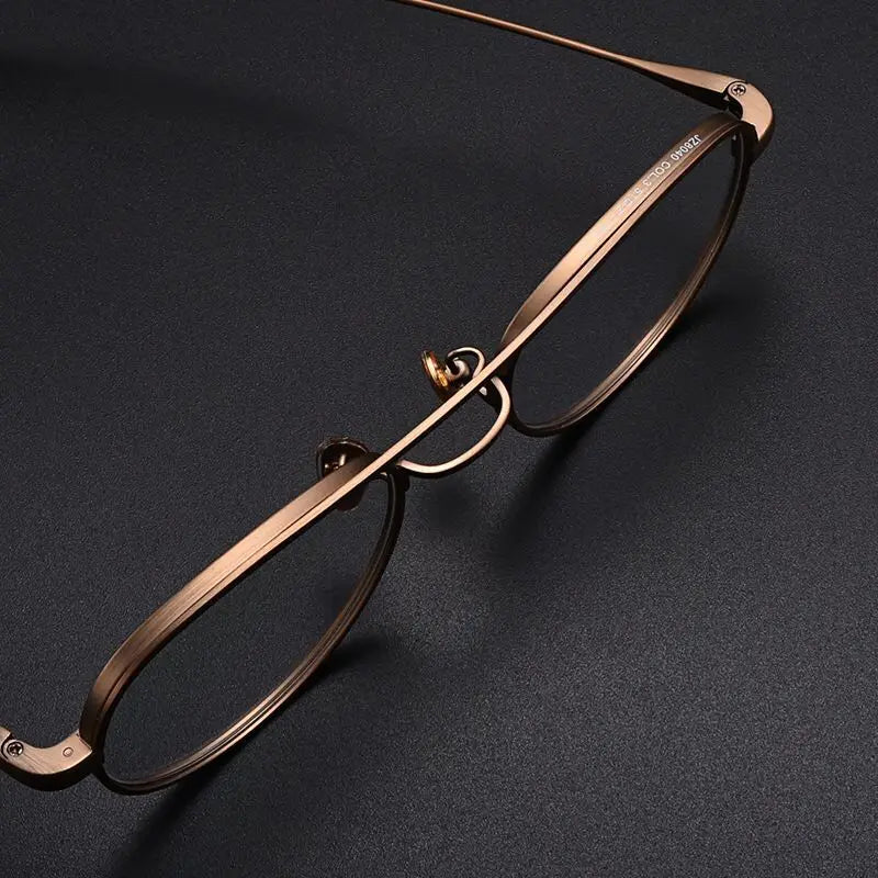 Japanese Design Pilot Titanium Oval Glasses Frame Men Optical Eyeglass ...
