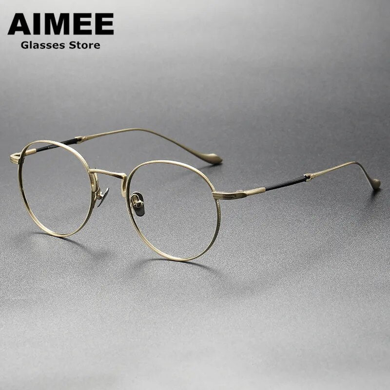 Japanese Titanium Glasses Frame Men Ultra-Light Fashion Prescription E ...