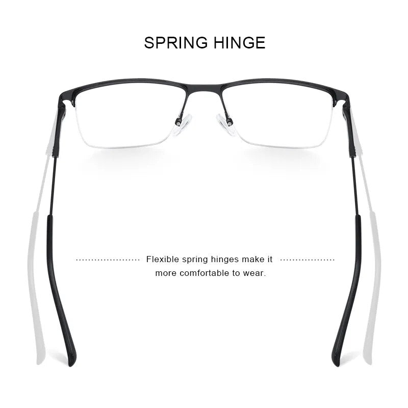 Titanium Alloy Glasses Frame Half Optical Frame Myopia Prescription Op ...