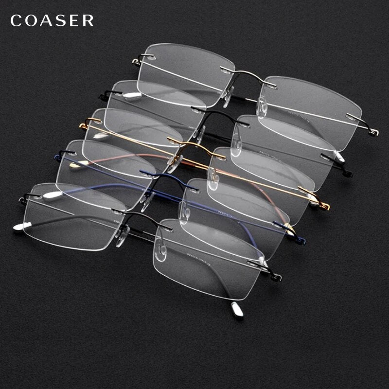Brand Design Rimless Women Glasses Frame,Korean Men Titanium Reading O ...