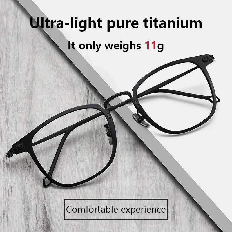 Pure Titanium Glasses Frame Men Retro Round Oval Eyeglasses Woman Eyew ...
