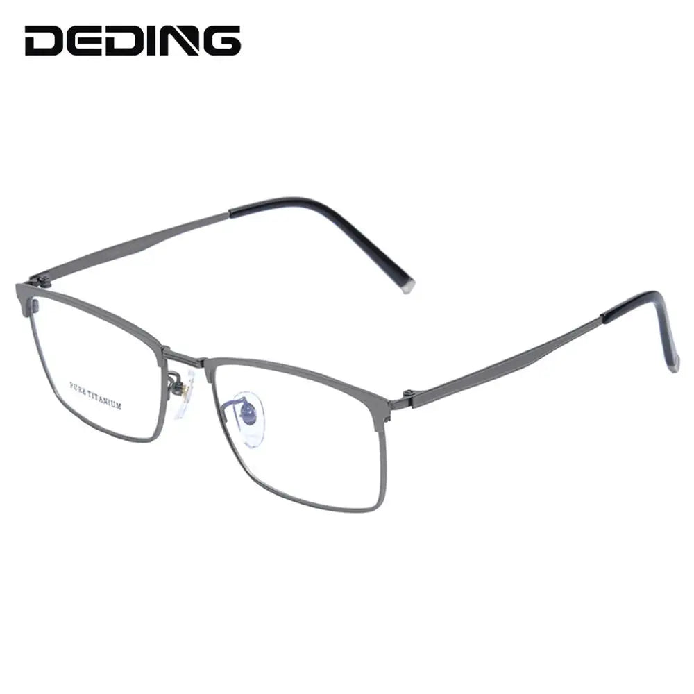Pure Titanium Glasses Frame Men Square Eyeglasses Women Spectacles Pre ...