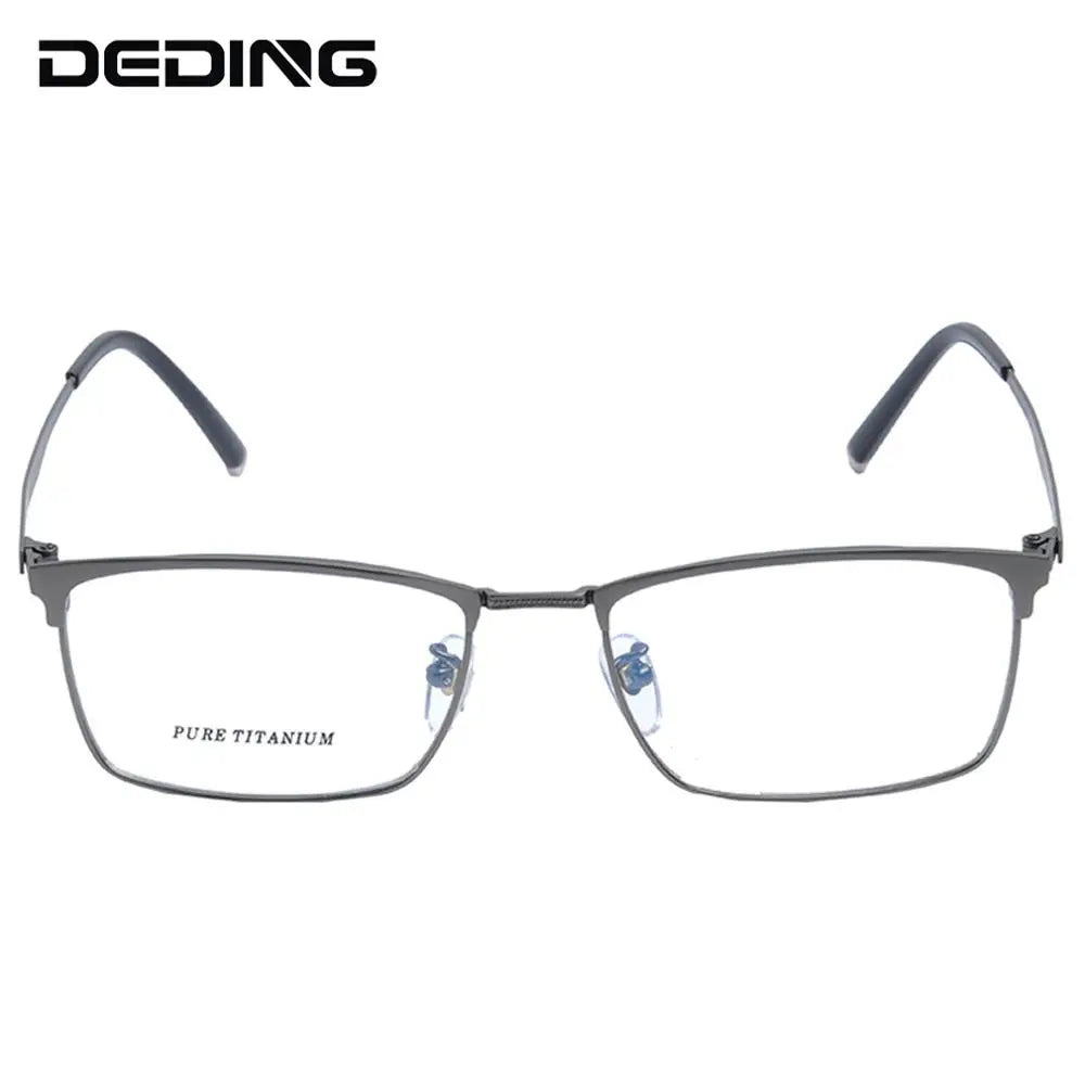 Pure Titanium Glasses Frame Men Square Eyeglasses Women Spectacles Pre ...
