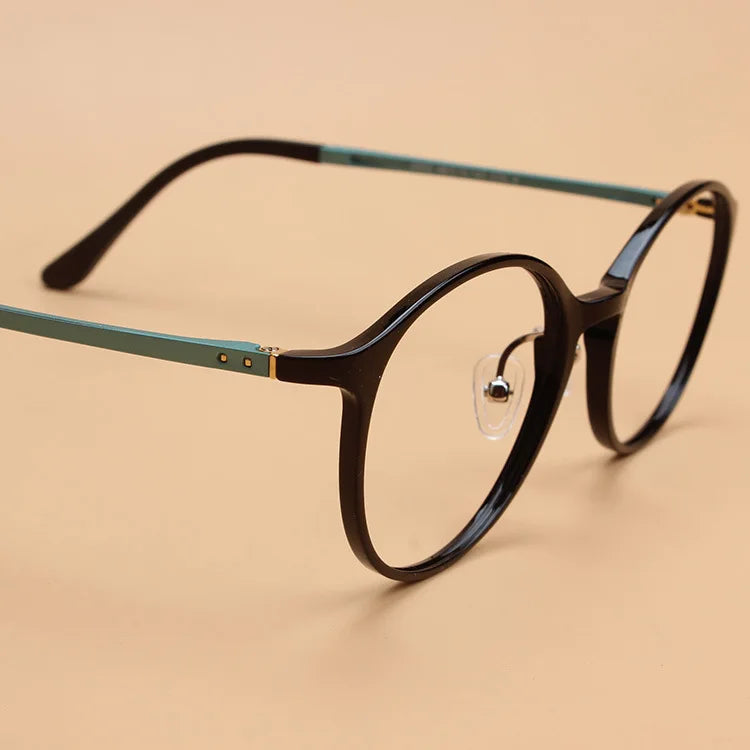 Tungsten Carbon Plastic Steel Round Ultra Light Spectacle Frame Short ...