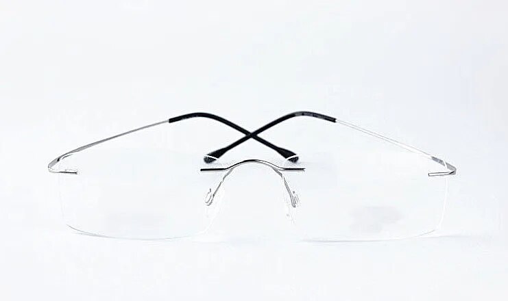 Ultra-light titanium rimless Optical frame men women brand eyeglasses ...