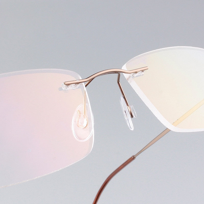 2023 Classic Mens Pure Titanium Rimless Glasses Frames Myopia Optical Cinily