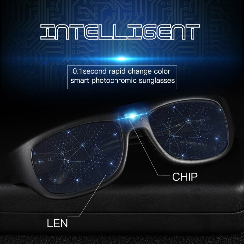 2023 Smart Dimming Sunglasses Men Polarized Photochromic Auto Darkenni ...