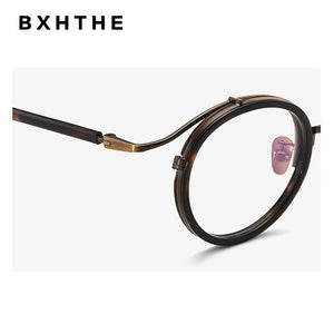 2023 Vintage Round Acetate Glasses Frame Men Women Retro Myopia Prescr ...