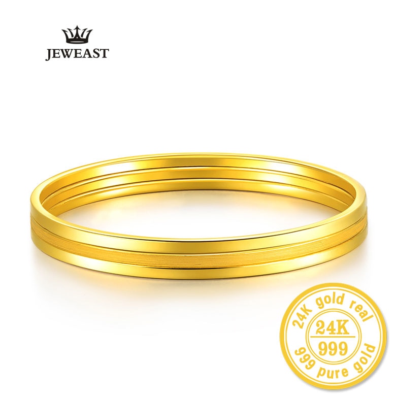 24k Pure Gold Bangle For Women Female Trendy Fashion Smooth Worn Class ...