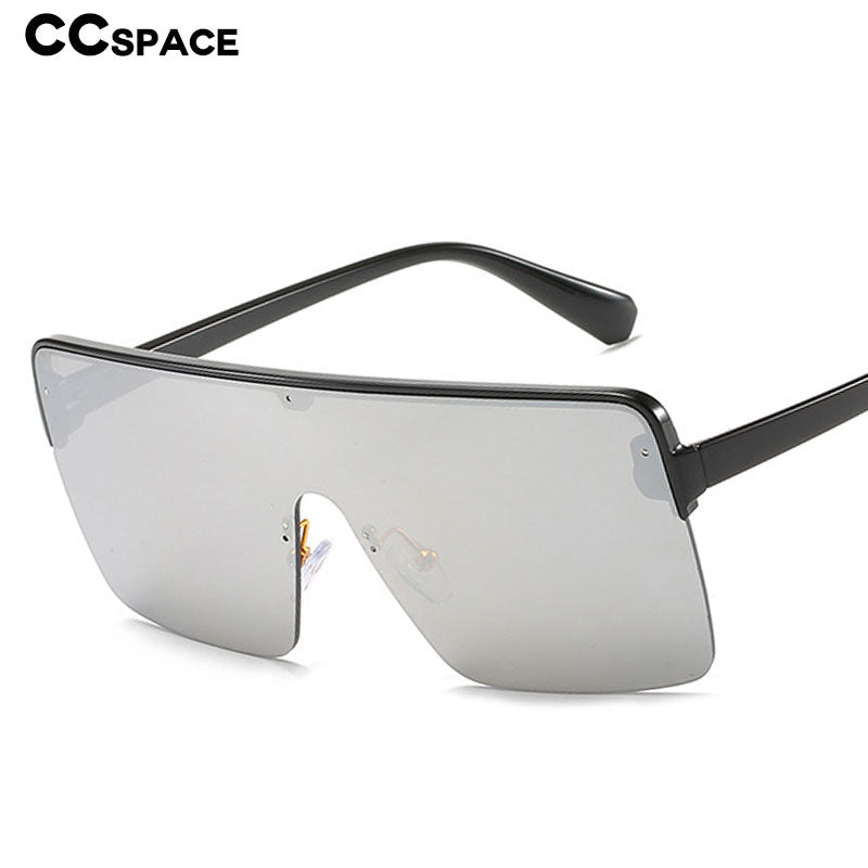 49167 Oversized One Lens Goggle Half Frame Sunglasses Men Women Shades ...