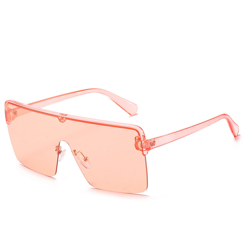 49167 Oversized One Lens Goggle Half Frame Sunglasses Men Women Shades ...