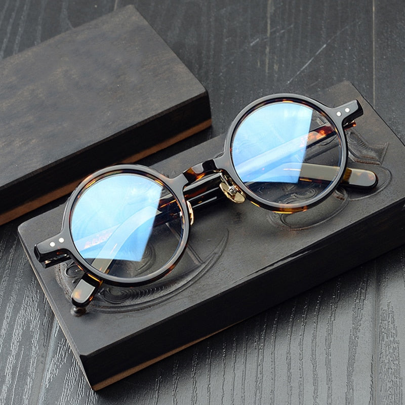 Acetate Transparent Clear Glasses Men Women Vintage Small Round Glasse ...