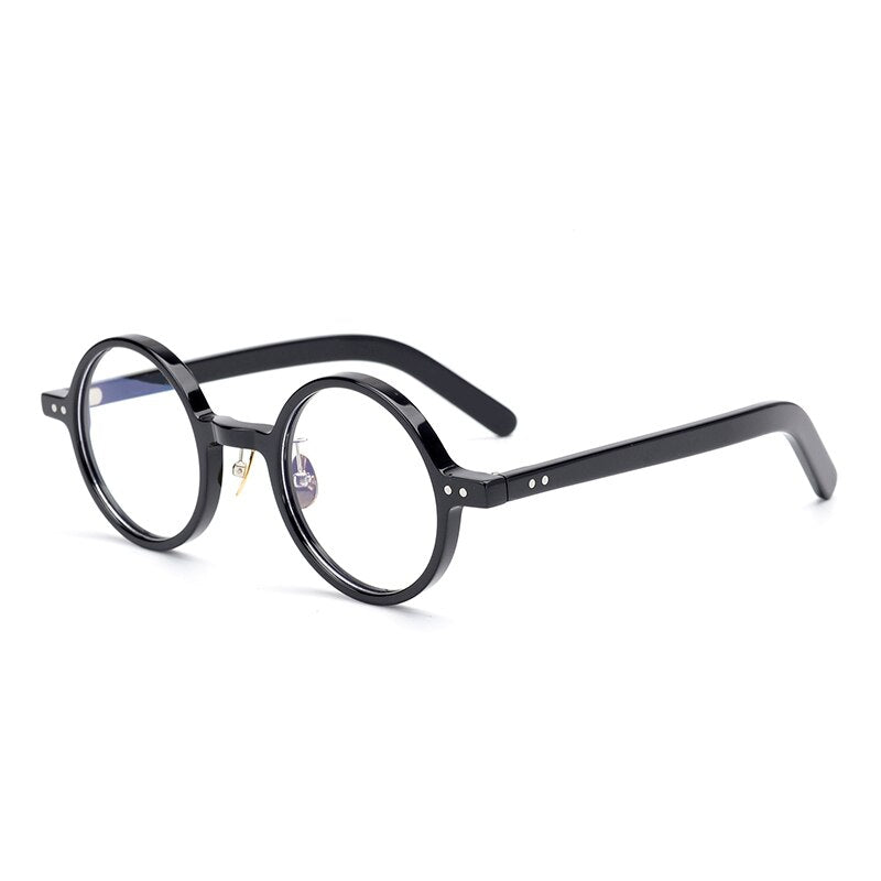 Acetate Transparent Clear Glasses Men Women Vintage Small Round Glasse ...