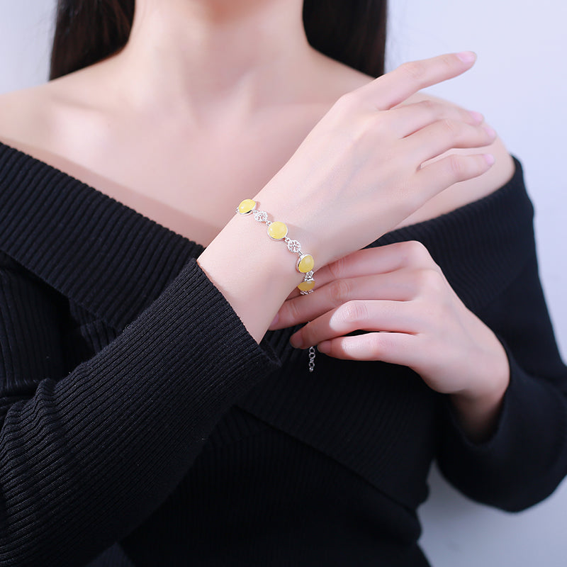 Amber beeswax original natural stone jewelry accessories women bracele ...