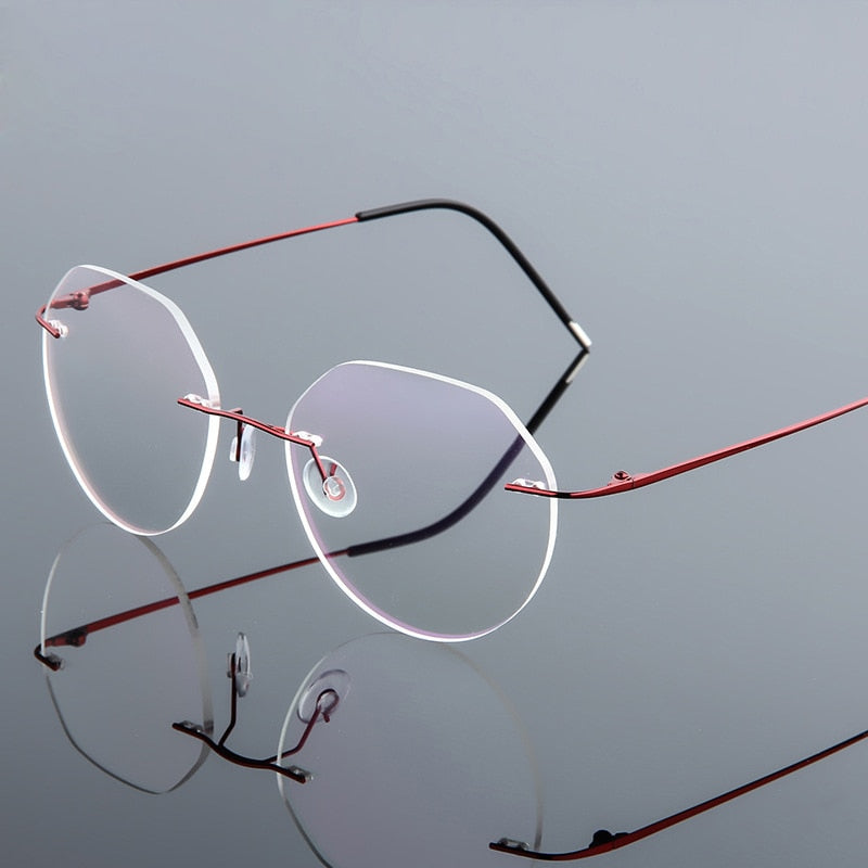 Elbru Ultralight Eyeglasses Frames Memory Titanium Rimless Reading Gla ...