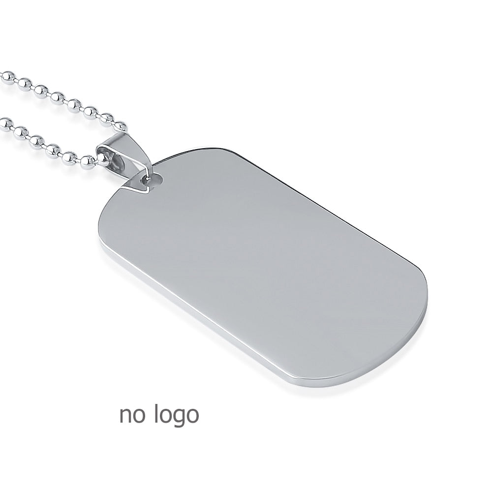 Fashion Engraving Customized Logo Stainless Steel ID Tag Army Military ...