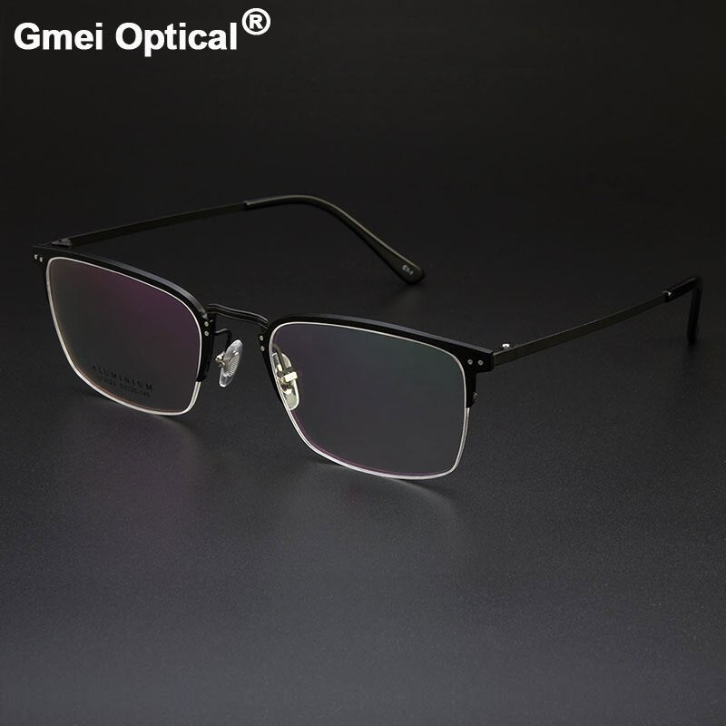 Gmei Optical Titanium Alloy Half-Rim Presciption Eyeglasses Frames For ...