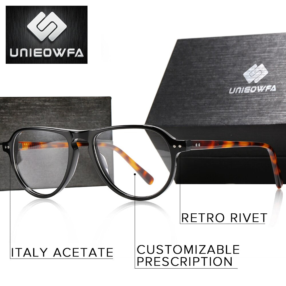 High end Italy Acetate Optical Glasses Frame Men Prescription Myopia E ...