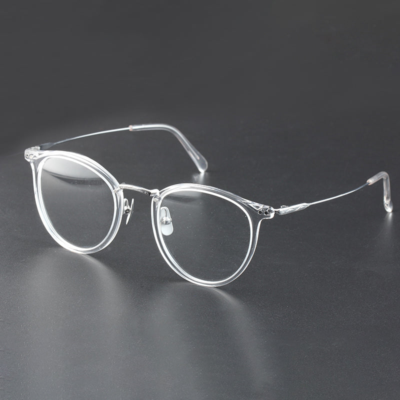 Japanese Handmade Round Optical Glasses Frame Men Acetate Prescription ...