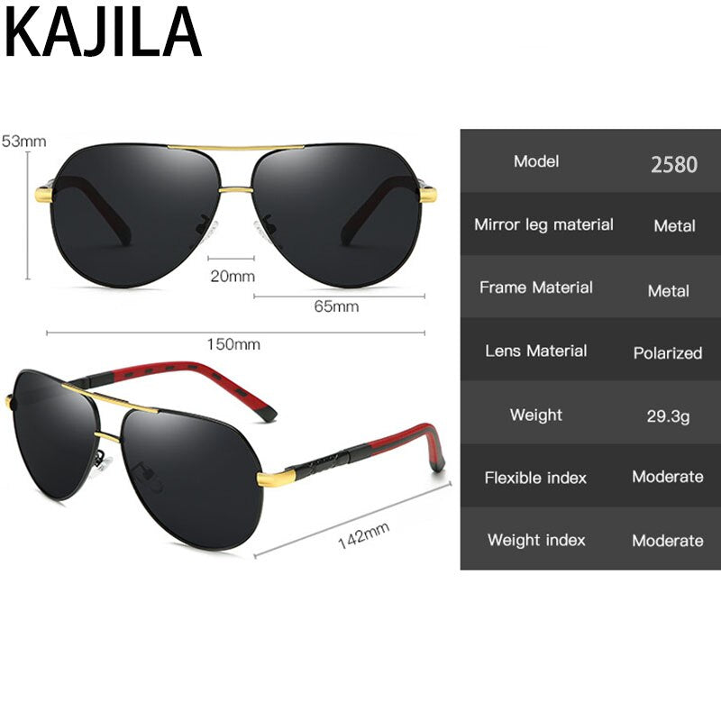 KAJILA Vintage Oval Sunglasses Men Polarized Classic Brand Sun glasses ...