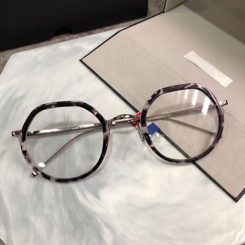 Pure Titanium Big Round Frame Retro Eyeglasses Men Women Optical Presc ...