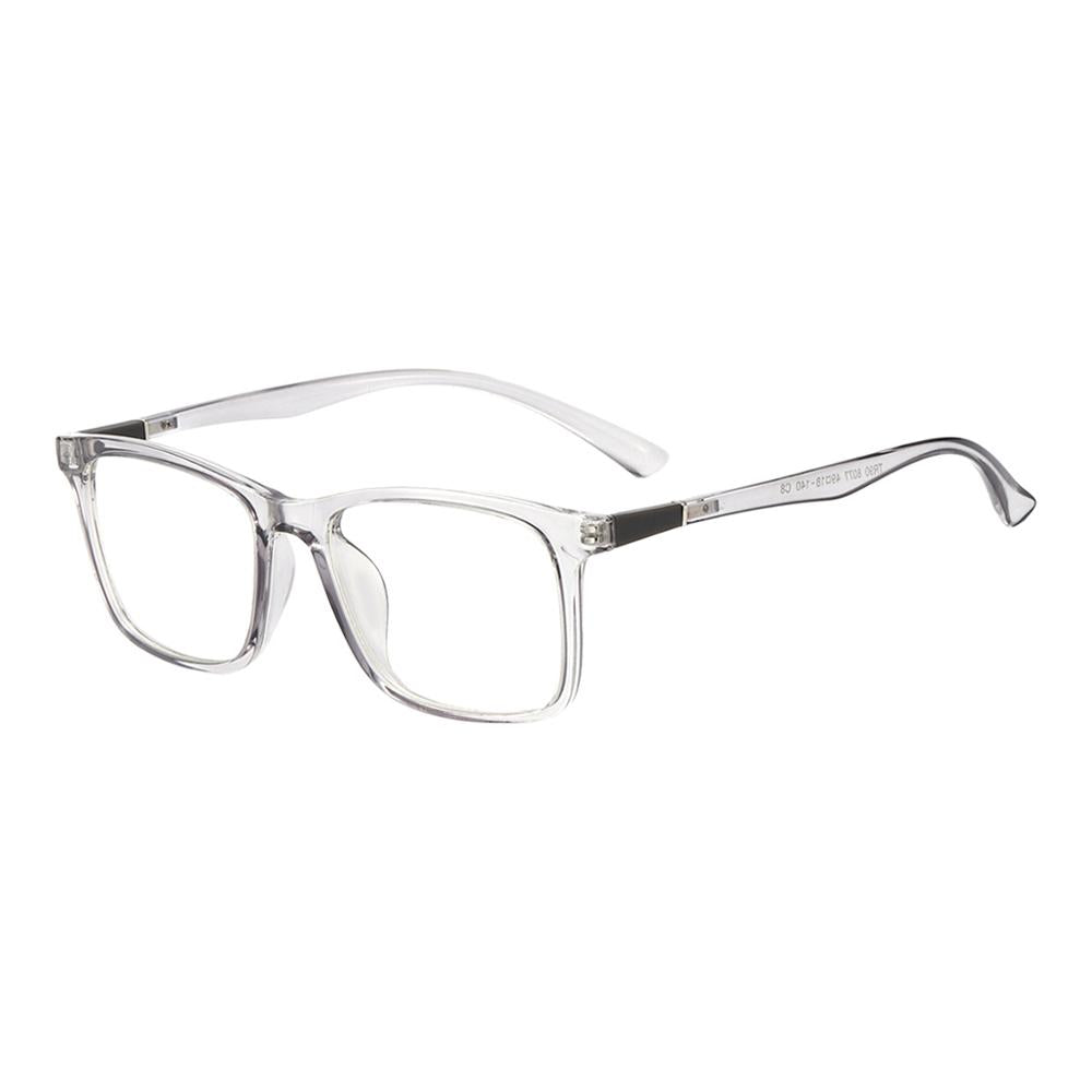 Men Women Transparent Rectangular Plastic Eyeglasses Lightweight TR90 ...