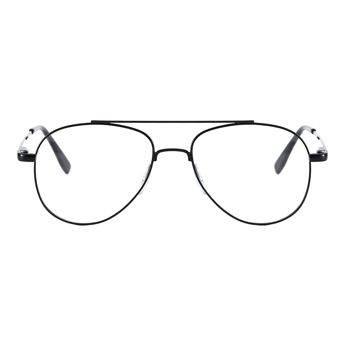 Men and Women Double Bridge Metal Full Rim Glasses Frame With Spring H ...