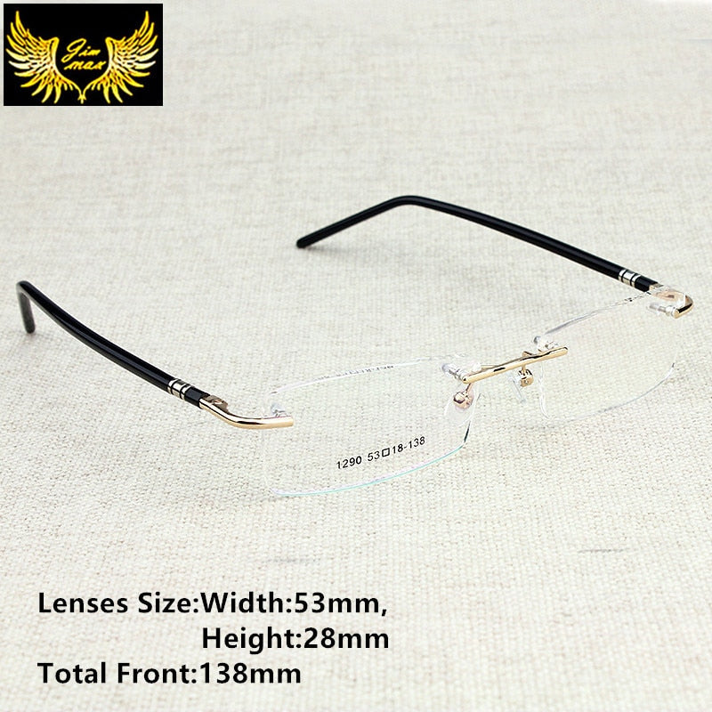 Men Style Rimless Eye Glasses Men's Small Size Eyeglasses Brand Design ...