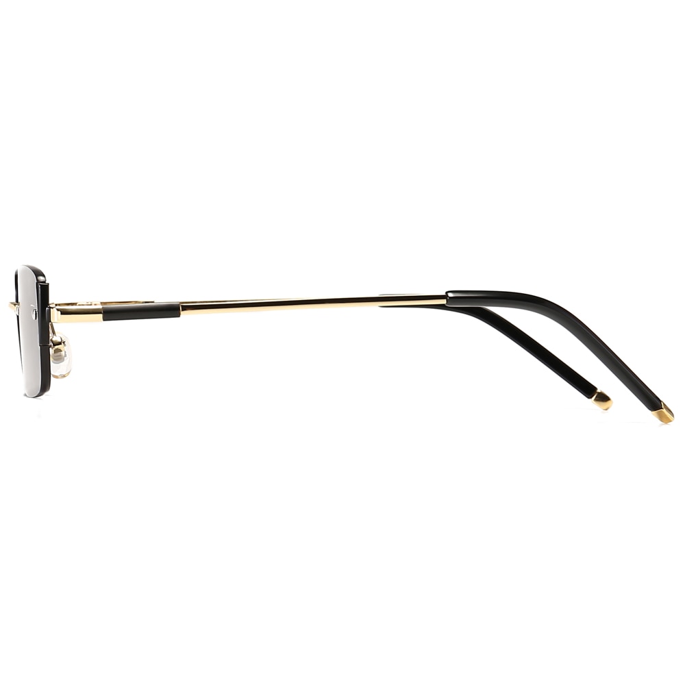 Peekaboo narrow rectangular sunglasses for men rimless metal small ret ...