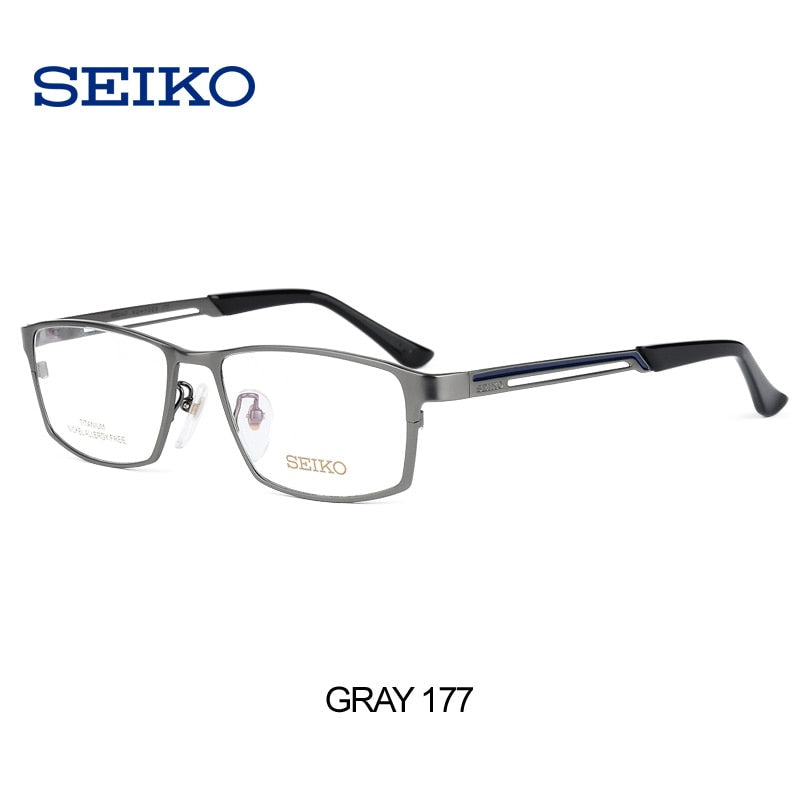 SEIKO Titanium Glass Frame for Men Optical Pure Titanium Rectangle Squ ...