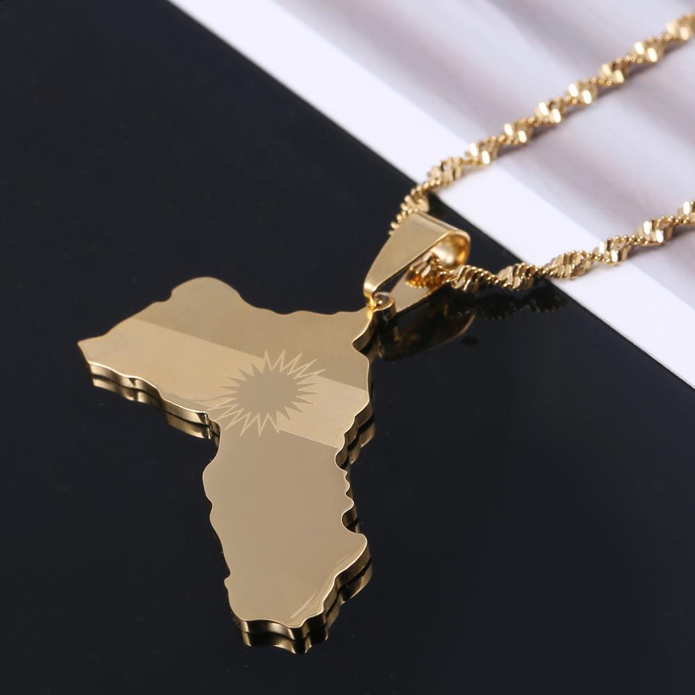 Stainless Steel Gold Color Kurdistan Map Pendant Necklaces Trendy Kurd ...