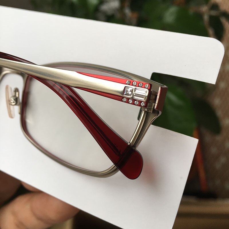 Super Designer Metal Glasses Frames Women Spring Hinge Red/Black – Cinily