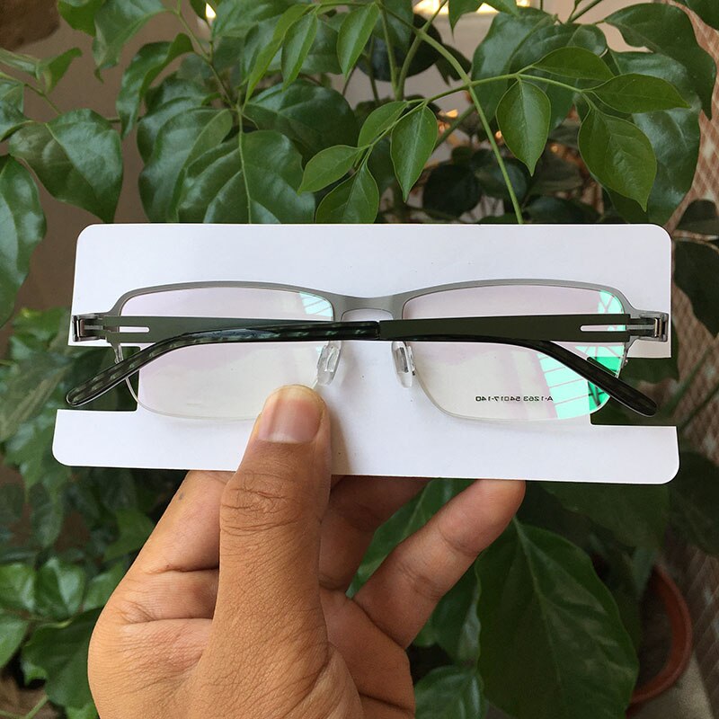 Ultra-light Men's Medical Stainless Steel Spectacle Frame Screwless De ...